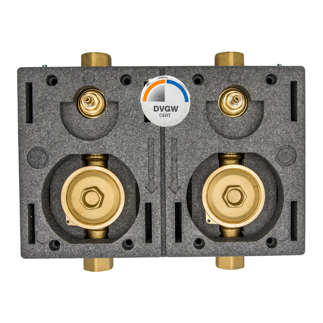 DELTAMESS Miniblock-Duo-Koax 2" 3/4" IG, Messing | DELTAMESS ...